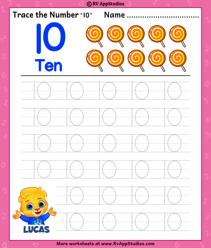 The Number 10 Ten K5 Learning Number Ten Writing Counting And 