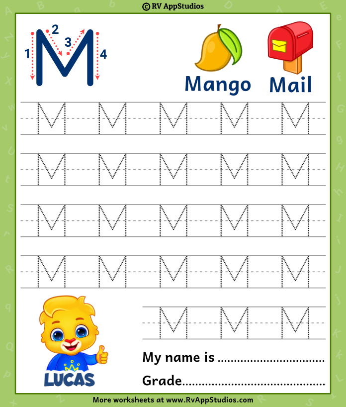 Capital Letter M Tracing Worksheet Trace Uppercase Letter M Capital Letter M Tracing Worksheet Trace Uppercase Letter M