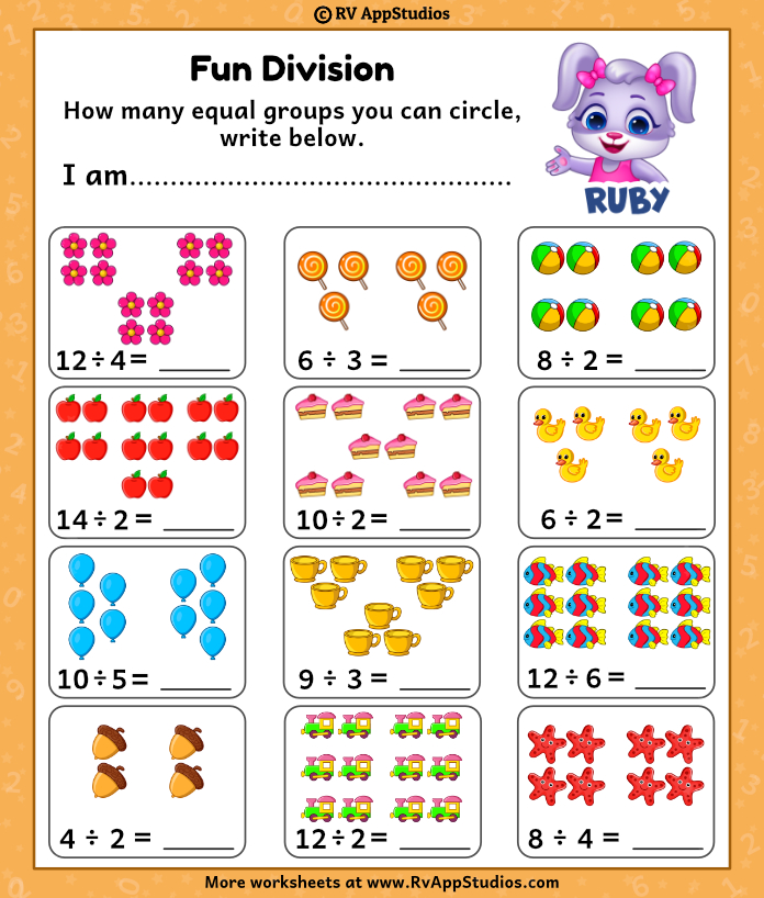 Division Worksheets For Kindergarten Free Math Printables