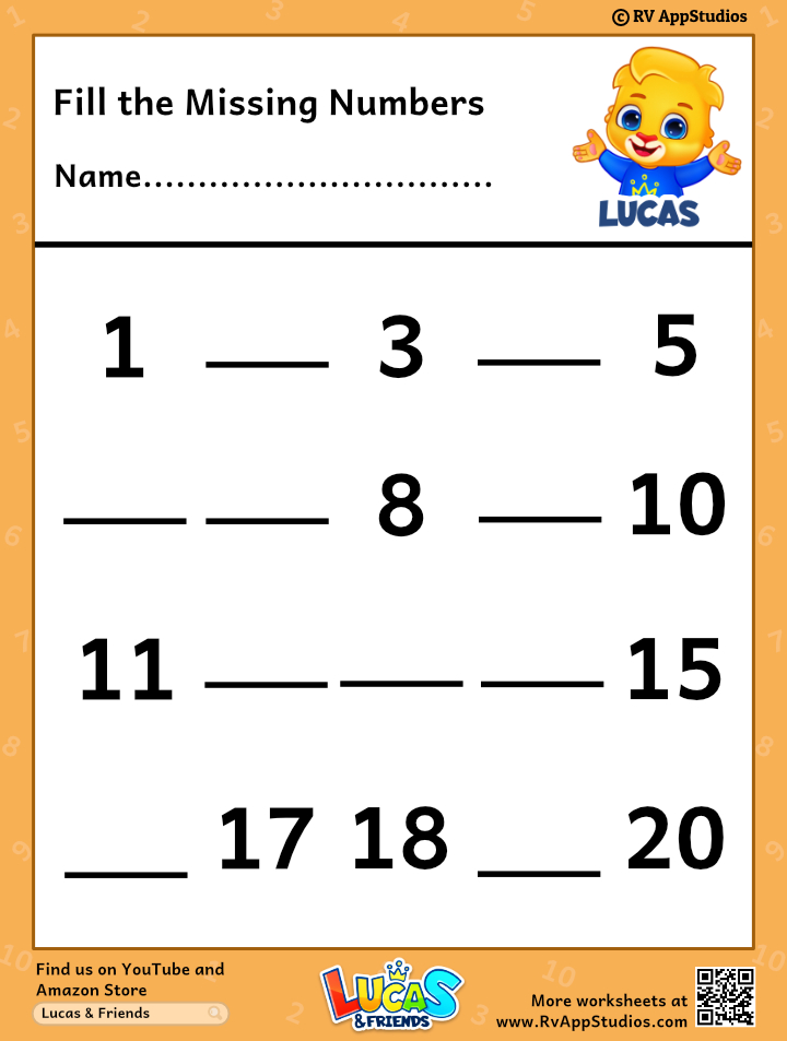 Missing Numbers 1 To 20 Worksheet Fill In The Missing Number 1 20 Missing Numbers 1 To 20 Worksheet Fill In The Missing Number 1 20