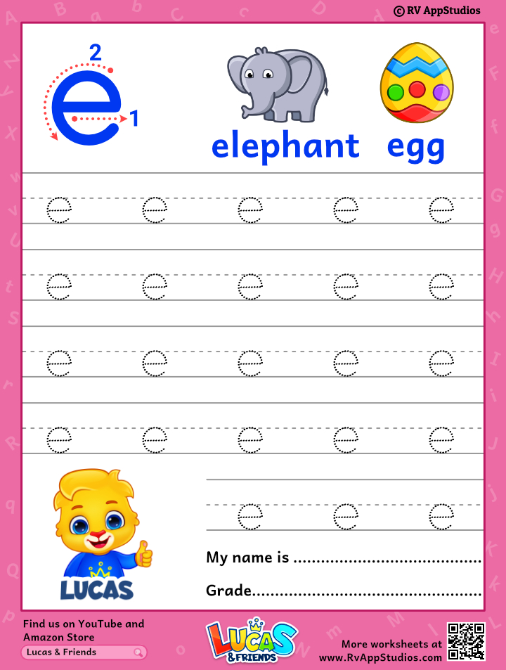 Lowercase Letter E Tracing Worksheets Trace Small Letter E Worksheet Lowercase Letter E Tracing Worksheets Trace Small Letter E Worksheet