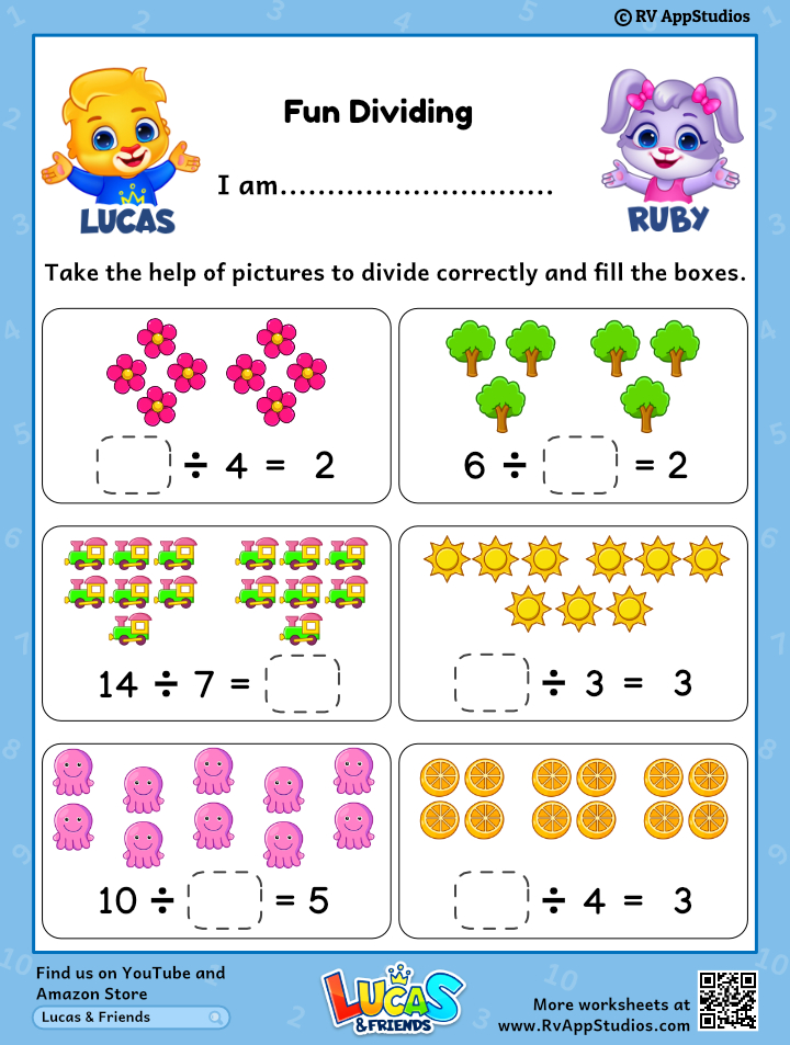 Colorful Division Worksheet Free Printables 